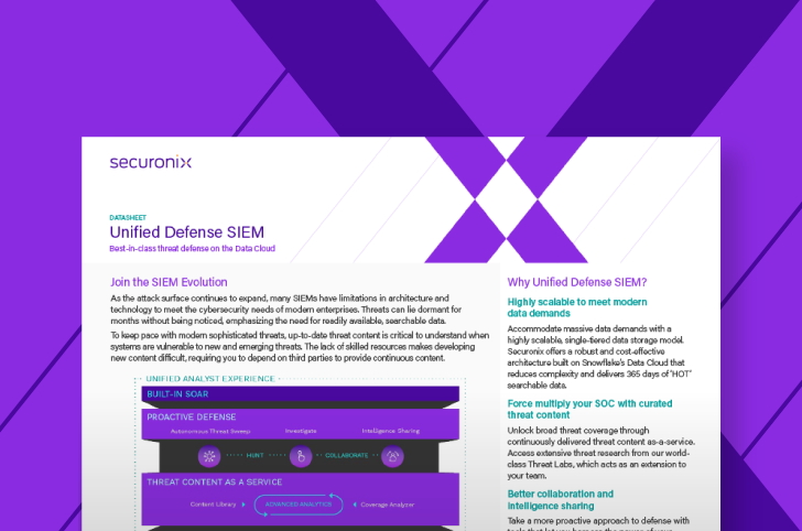 Unified Defense SIEM - Securonix Unified Defense SIEM - Securonix
